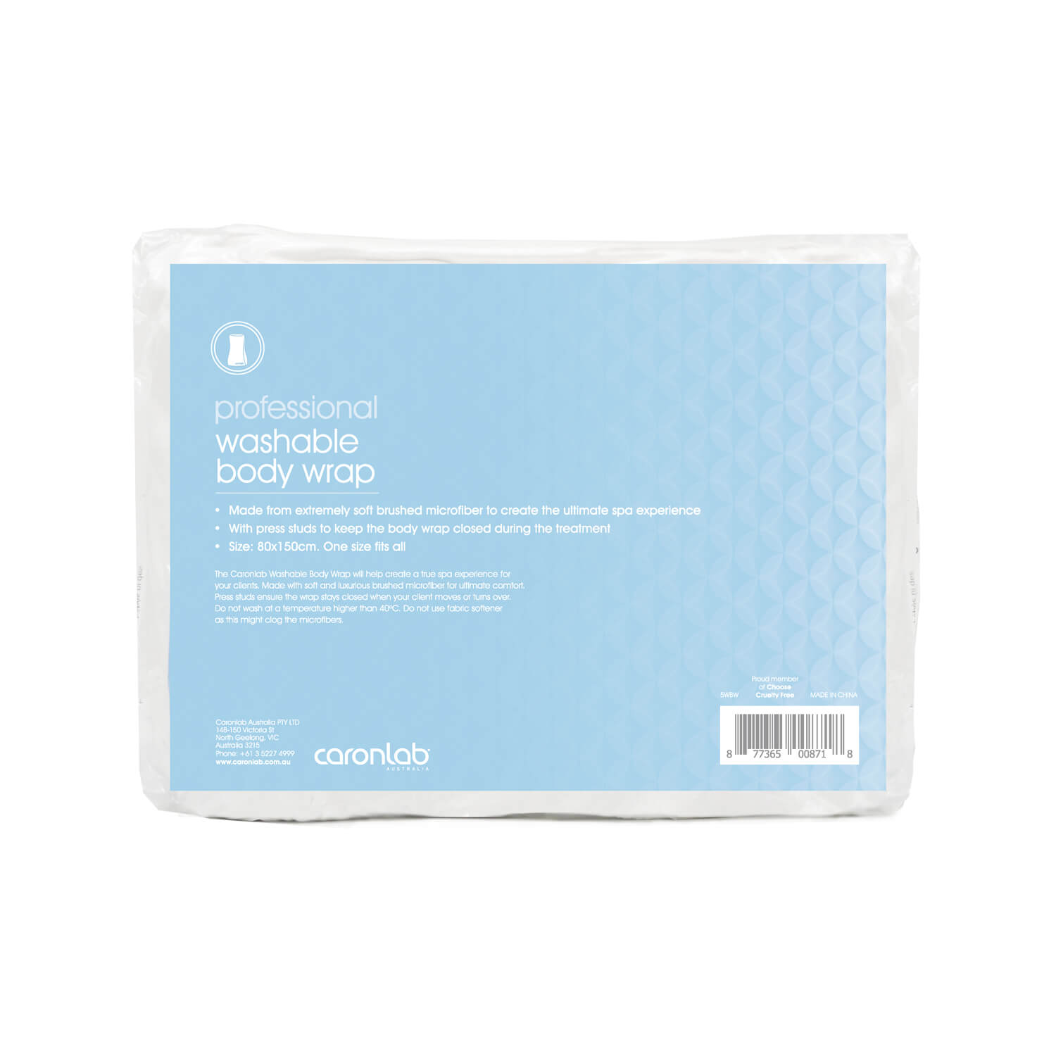 Caron Washable Body Wrap - White / Black – About Face Online