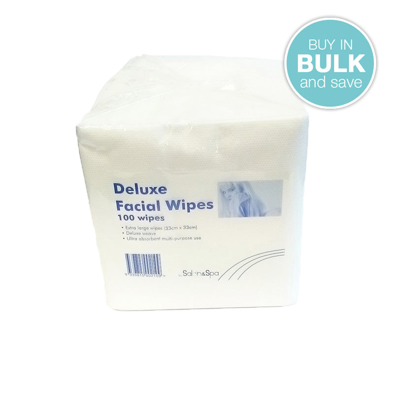 Facial Wipes Deluxe (33cm x 33cm) - 100/bag – About Face Online